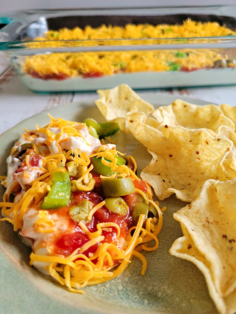 Seriously the Best Layered Nacho Dip - Hip Hip Gourmet
