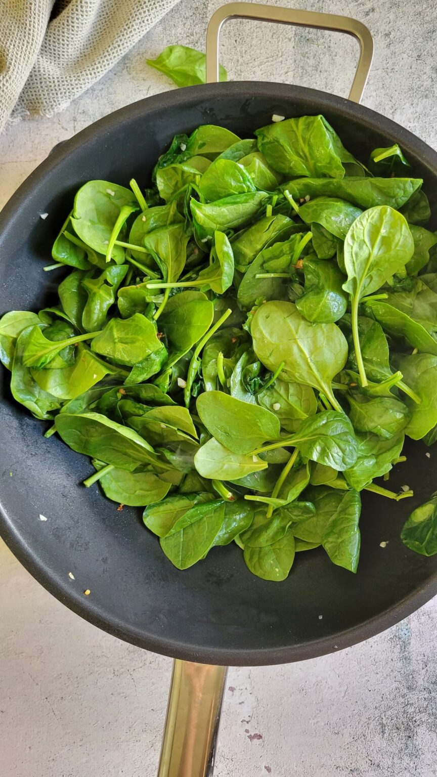 Simple Sauteed Spinach with Garlic - Hip Hip Gourmet