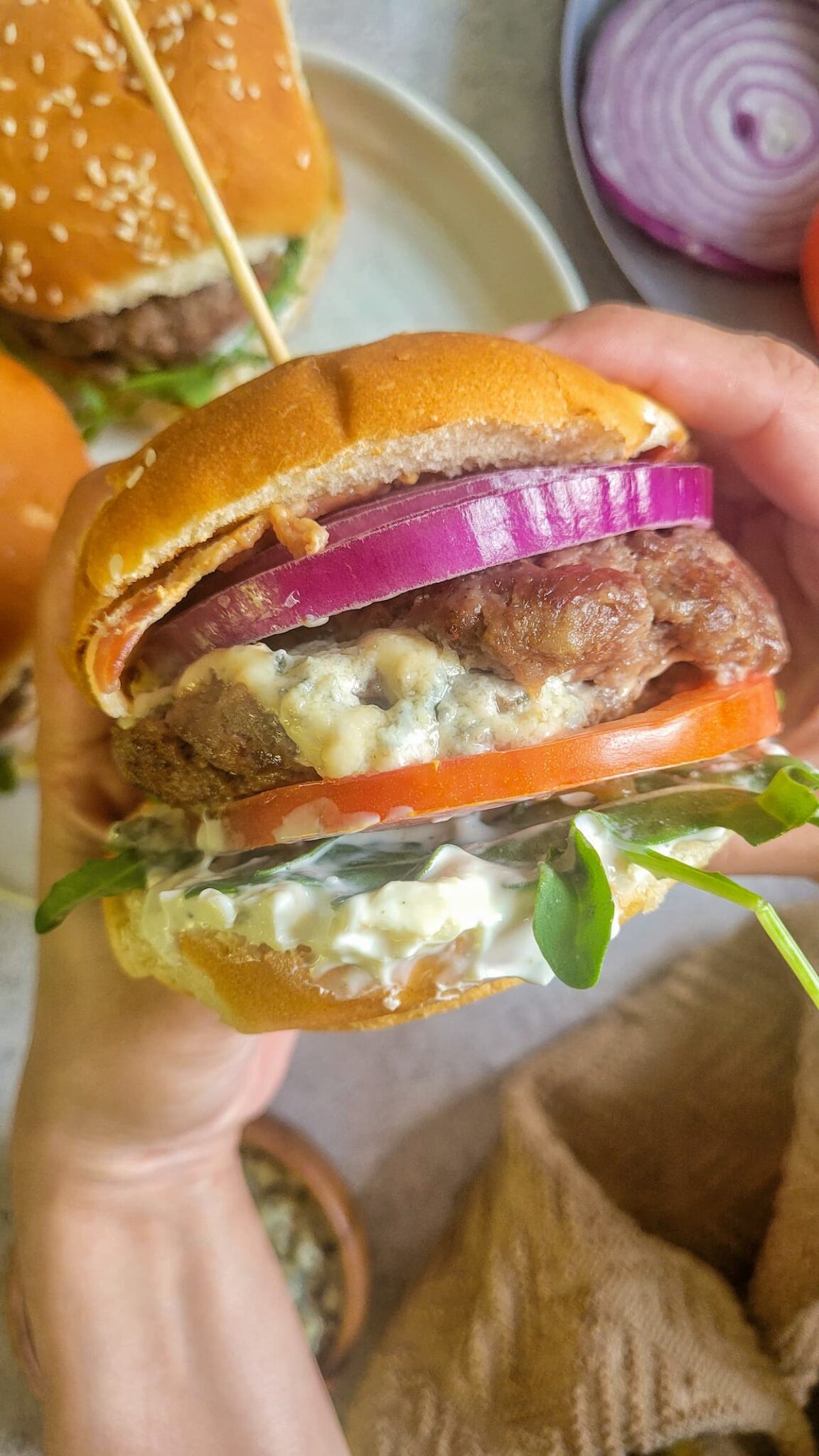 Blue Cheese Hamburgers: The Ultimate Juicy Burger Recipe! - Hip Hip Gourmet